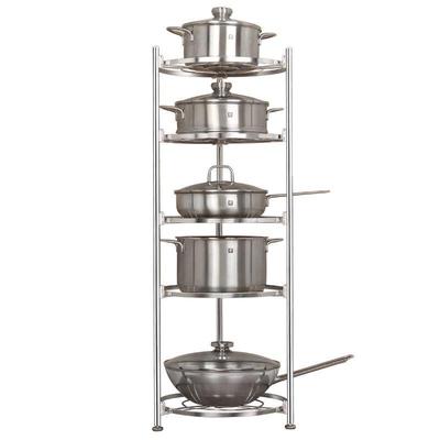 锅架厨房1zj58257不锈隔多层台面转角置物架落地层钢锅角具收纳三