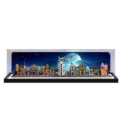 适用乐76444迷你对角巷积木街景玩具亚克力展示盒模型收纳防尘