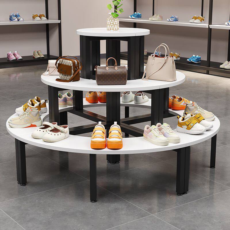 中岛柜展示台超市堆头货架展示架饰品化妆品圆形促销台儿童展示台