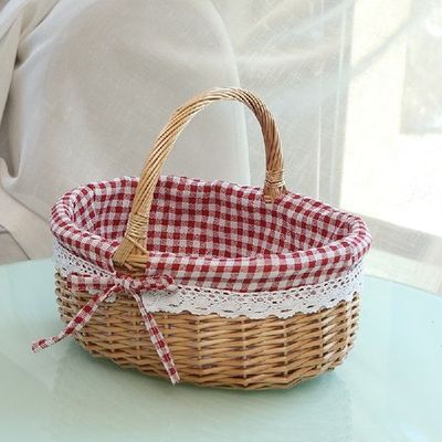 Rattan Large Wicker opping 2023 Travel Vegetable Basket