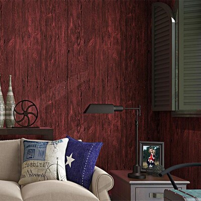 极速Beibehang wallpaper for walls 3 d retro wood grain board