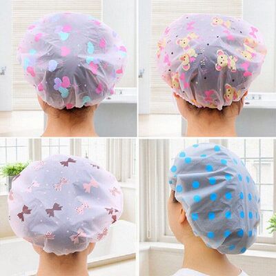 极速6pcsSet PE Material Bath Caps Reusable Double Layer Bath