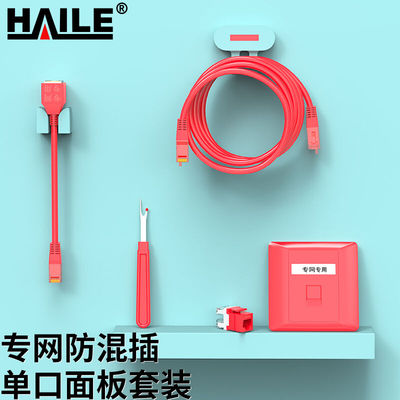 好货海乐(Haile)内外网专网替换套装(单口面板)红色HT-SFA1