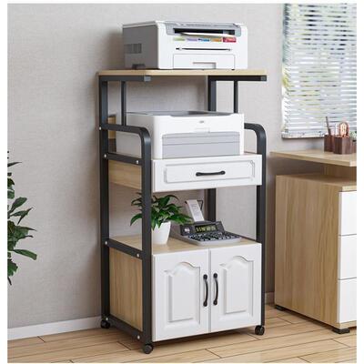 简约落纳地18750式储物打柜多功能可移动带轮印机置物层架桌边多