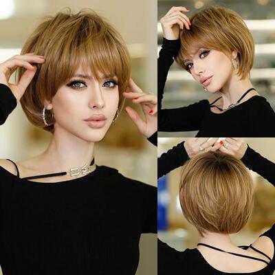 NAMM Ombre Blonde Wig for Women Daily Party Fluffy Bob Wig N