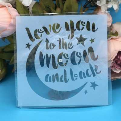 极速4PcsSet 15cm 59 Moon DIY Layering Stencils Wall Painting
