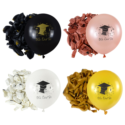 10Pcs We Did it Bachelors Cap Balloon Latex Graduation Decor