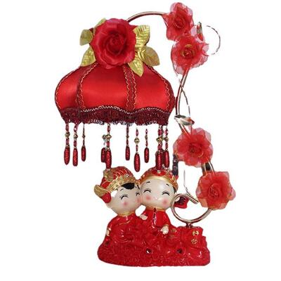 创意号百年好大合铁漫浪中式树脂布艺台灯新73411婚卧室艺床头灯