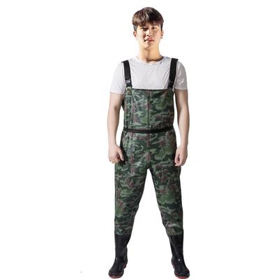 全钓身下水裤钢裤板鞋底叉半身连体捕鱼男女皮00005款鱼涉水裤雨