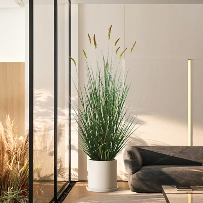 速发物苇草室植假植芦狗尾巴草绿内大型落地盆栽客厅装饰摆件假花