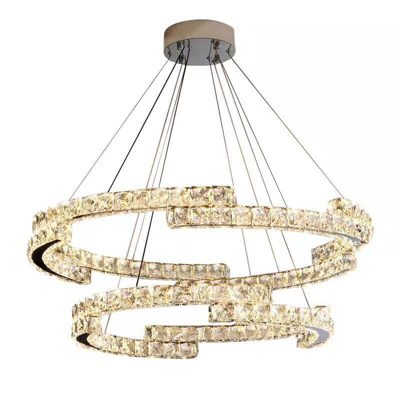 意式轻奢水晶吊灯智能遥控调光现代简约高档客厅卧室书房餐厅灯饰