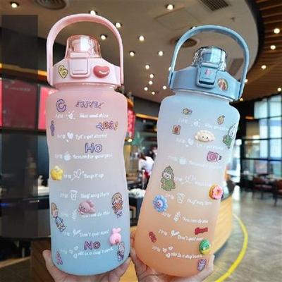 Hot 2000Ml Gradient Water Bottle Frosting Cup Large