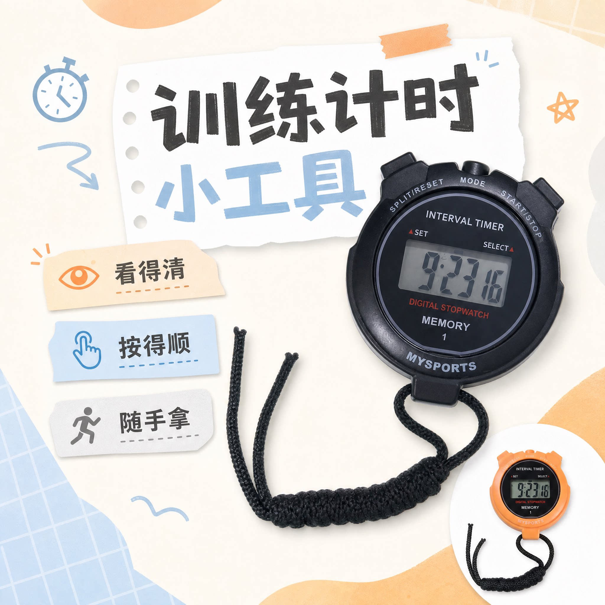 秒表计时器学生秒表比赛专用计时器跑步专业运动训练体育老师专用