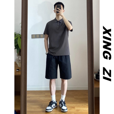 夏季短袖POLO衫男款美式宽松休闲