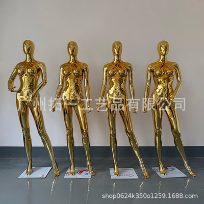 女服装模特Chrome mannequin 电镀金南美非洲大码大胸服装展示架