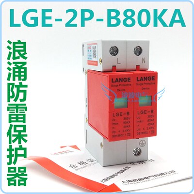 上海岚阁 电涌防雷保护器(SPD) LGE-2P-B80KA 避雷器 防雷器