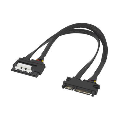 SATA 3.0 22P公转母延长线带卡扣 sata3.0 22P延长线黑网弹片