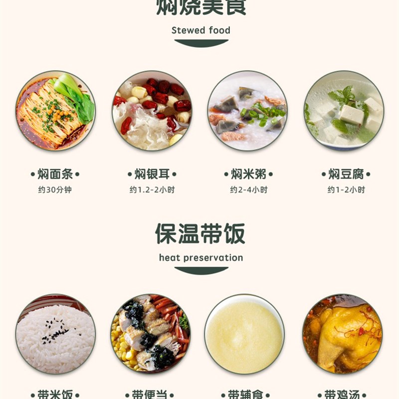 德国316不锈i钢焖烧杯保温饭盒双层闷烧罐便当盒桶便携焖粥饭神器
