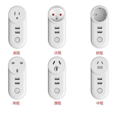 新款ZigBee直连双USB智能插座Alexa远程遥控语音定时双控智能插座