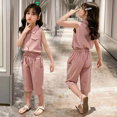 Summer Baby Girls Clothes Sets Sleeveless T-shirt + Pants