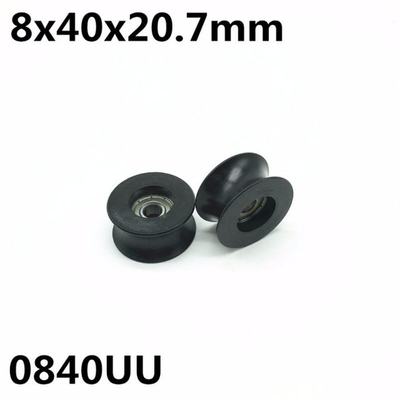 2PCS New Nylon Roller Bearings 0840UU 8mm Groove Guide Pulle