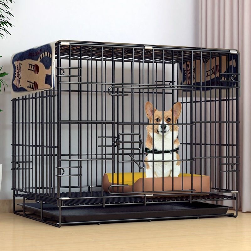 加粗狗笼子中型犬小型犬室内家用带厕所泰迪柯基柴犬折叠宠物狗窝