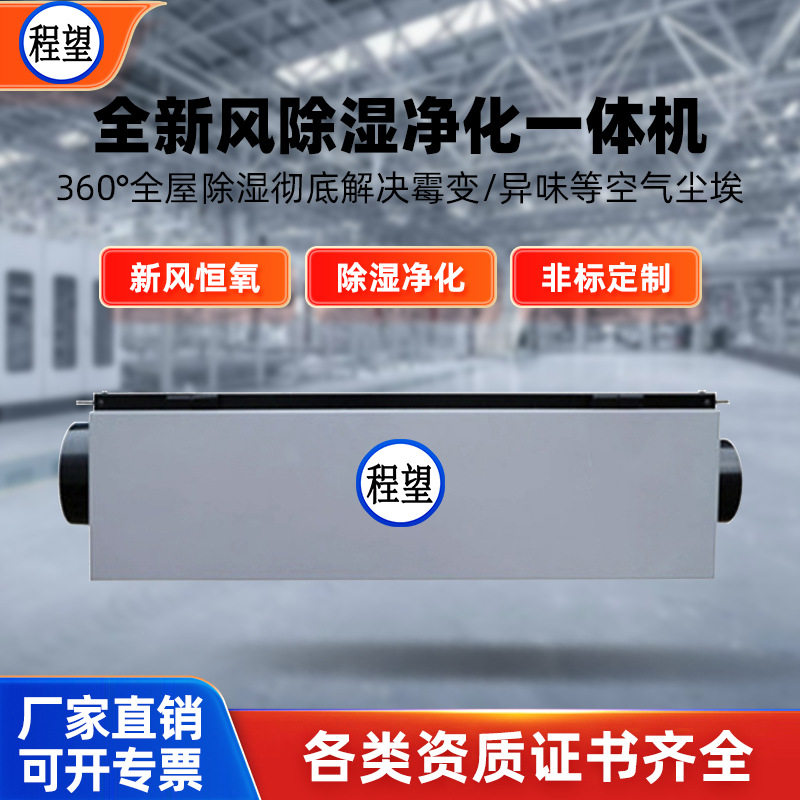 程望新风净化除湿一体机家用别墅地下室双向流隐藏安装吊顶新风除