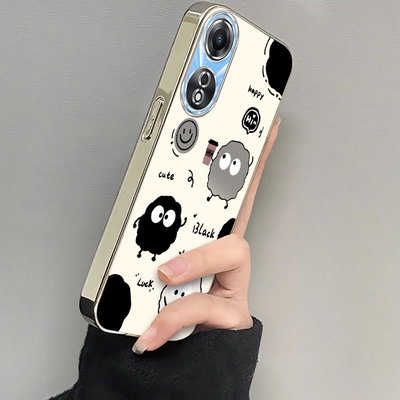 适用PHJ110手机壳OPPOPHJ11O新款OPPO型号A585G保护套A58X电镀猫爪煤球OPP0PP0啊OPA全包防摔女OPPOA外壳通用