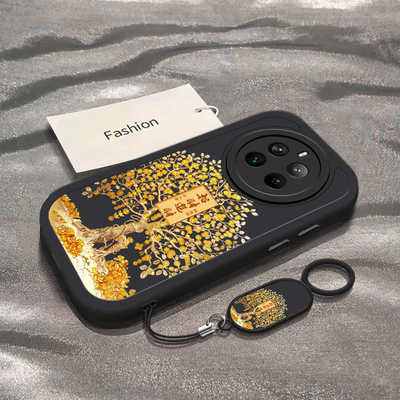 适用真我12pro手机壳13realme11por+新款V20招财树OPPOV30t全包防摔真我10硅胶v23i女v14外壳v11s男V3v25高级