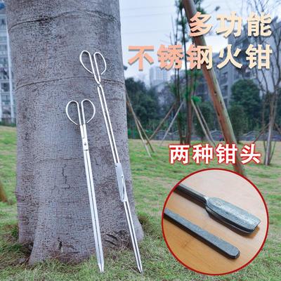 0不锈钢火钳家用露营垃圾夹加长拾物器老式铁火钳煤球柴炉碳夹子