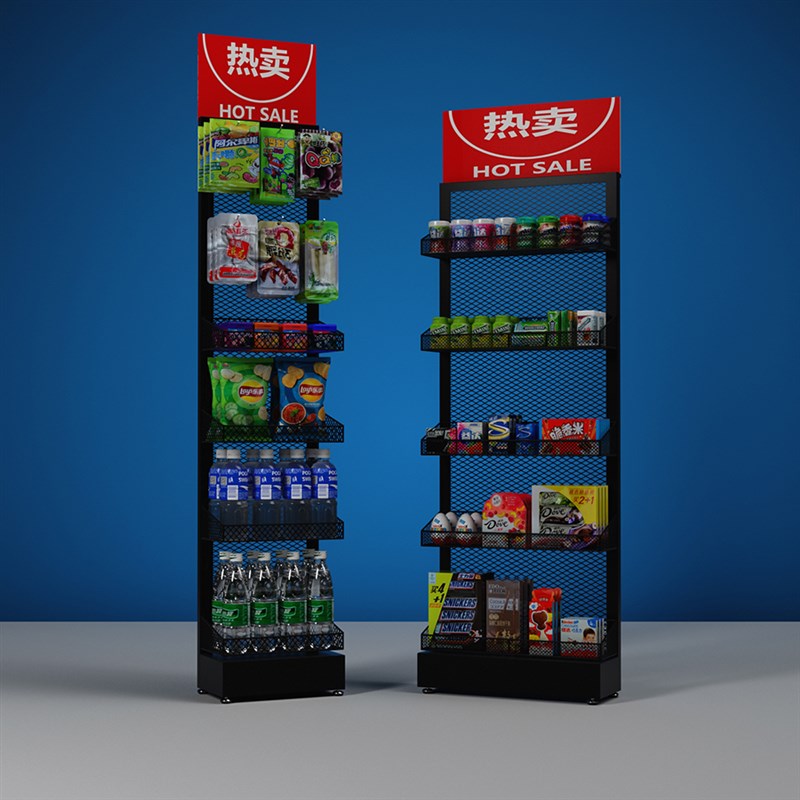 唇膏展示小架子化妆n品店超市便利店药店端头零食促销小货架带挂