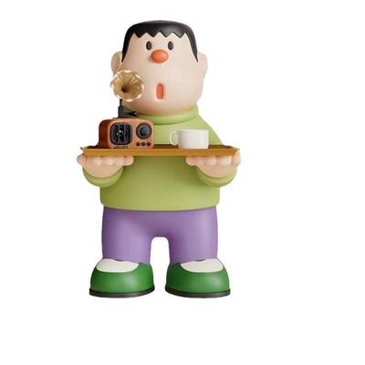 新收款卡通胖虎落地件创意床头柜大号可卧室床摆头置SIE物架纳边