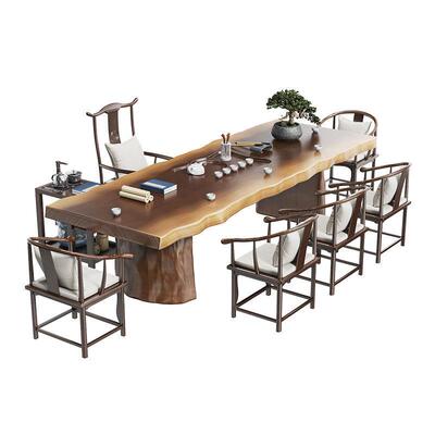 CTT大板实木茶茶桌椅组合中式禅茶家用意客厅茶盘一体台泡茶桌风