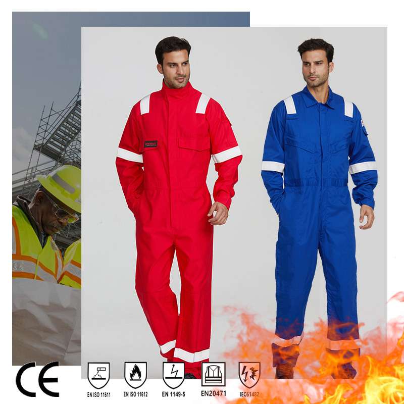 纯棉阻燃工作服工装连体工作服阻燃服阻燃连体服电力化工工作服