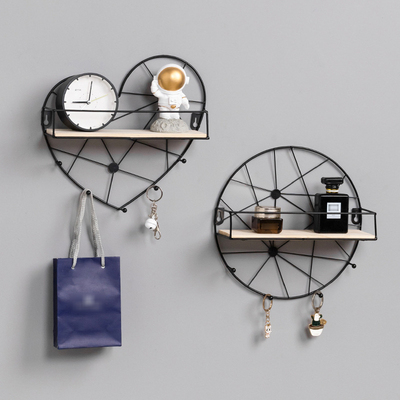 极速Iron Room Organizer Wall Key Holder Rack Bathroom Organi