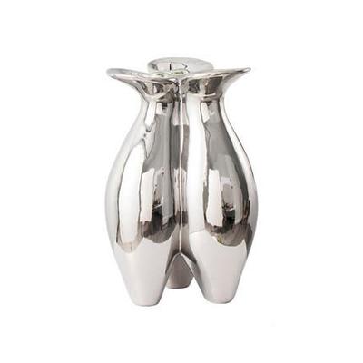 欧北房轻奢现代简约陶瓷电镀银色花器花装瓶摆件样板ANB售楼处软