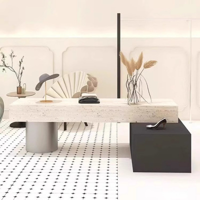 2026服装店桌仿洞石头条展示桌鞋包店陈列柜摆件摆放流水台展示柜