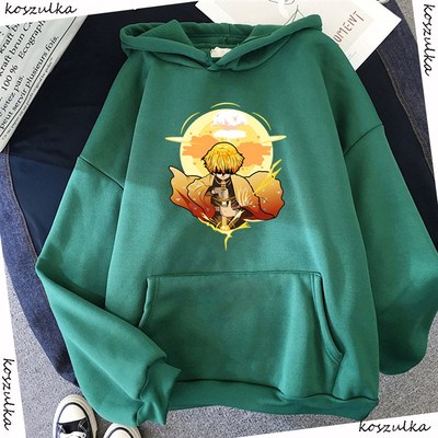 Anime Sweatshirt Demon Slayer Zenitsu Winter Casual Graphic