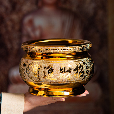 速发财金4-8寸招沙宝进陶瓷有求必应小号家用财神保仙家香炉摆件