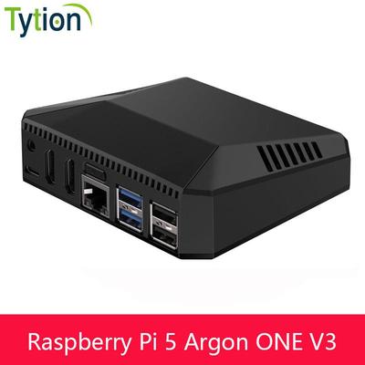 树莓派5铝合金属外壳ArgonONEV3主被动冷却内置30MM可调速风扇