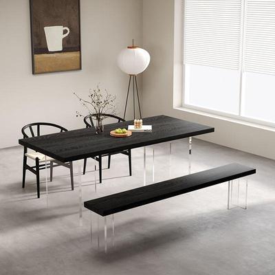 亚克力悬浮桌家用双书人实木学桌原木办公桌客厅大TVC长书工桌作