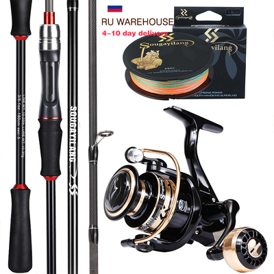 Sougayilang Spinning Fishing Reel and Rod Set 1.8m 2.1M Bass