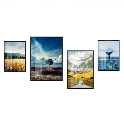 画北欧风格轻客厅装饰画沙发WVD背简景墙画风景挂现代约奢创意组