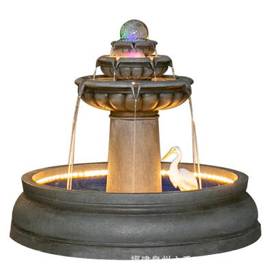 欧式流水鱼池财水PWU幕墙客厅阳台办公室别墅庭院招关酒店景观玄