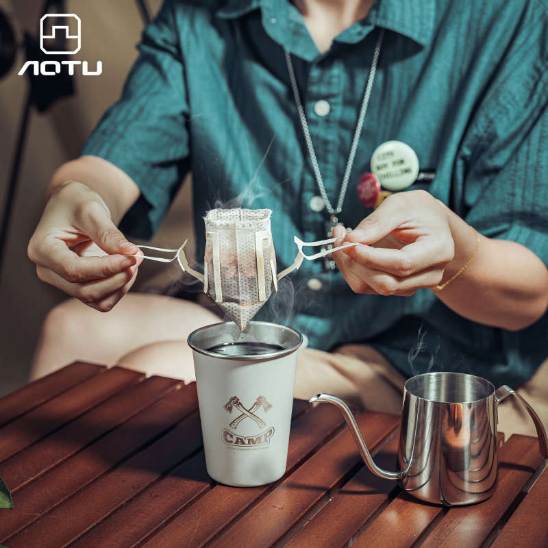 户外不锈钢水杯套装折叠便携式杯子露营耐高温咖啡杯野餐啤酒茶杯
