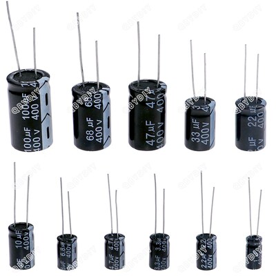 直插铝电解电容器全系列混装包盒16V 25V 50V 400V 0.1uF~2200uf