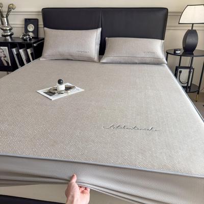 简约高端夏季凉席冰丝席三件套可水洗床笠款空调凉席1.5m/1.8米夏