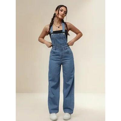P 95931 Women Fashion Overalls Straight直筒工装裤