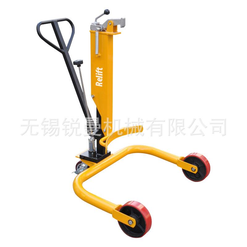 锐励简易手推液压油桶DT350搬运车手动油桶车叉车手推圆桶装卸车