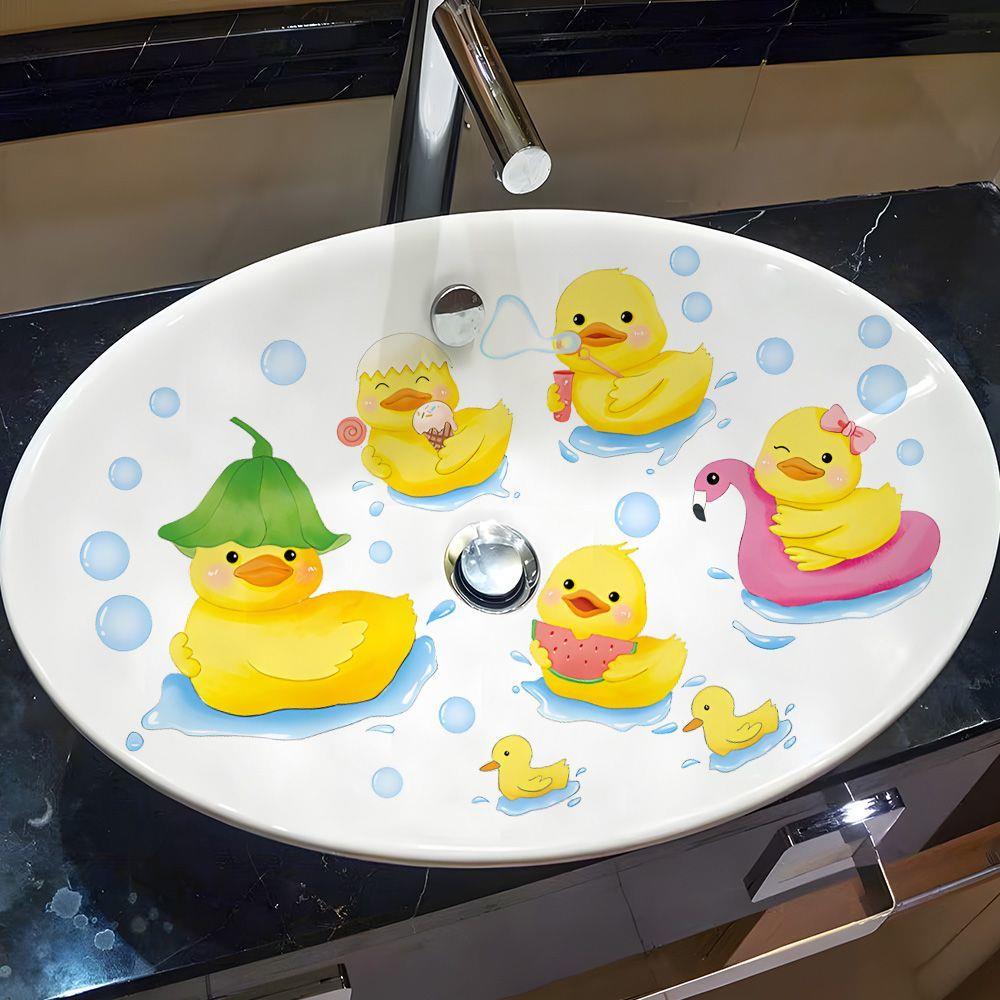 卫生间厕所洗手台瓷砖贴纸玻璃门防水装饰卡通贴画遮丑浴室墙贴